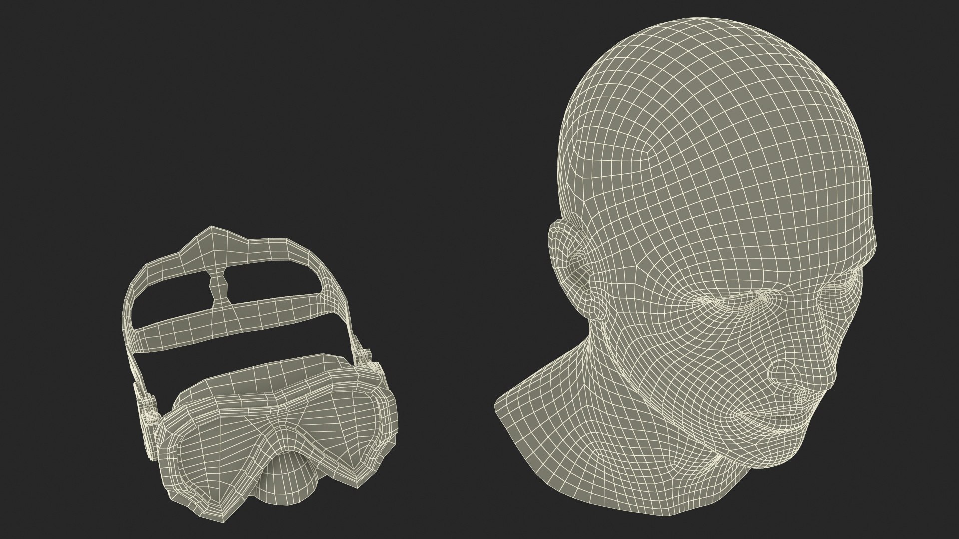 3D Children Swimming Goggles Yellow on Mannequin model - TurboSquid 2144129