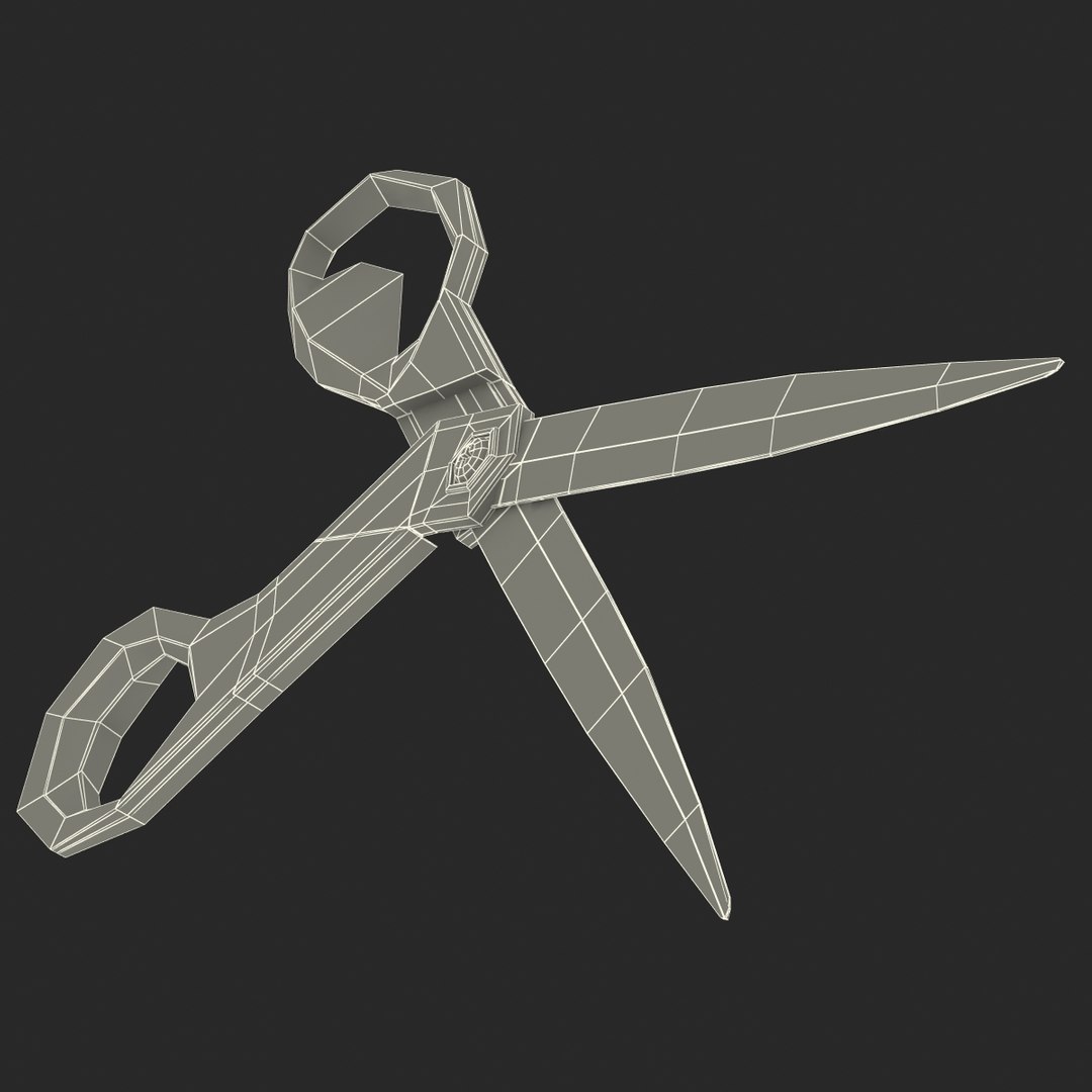 3d model scissors black