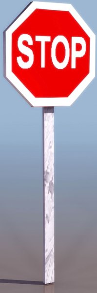 3d simple stop sign model