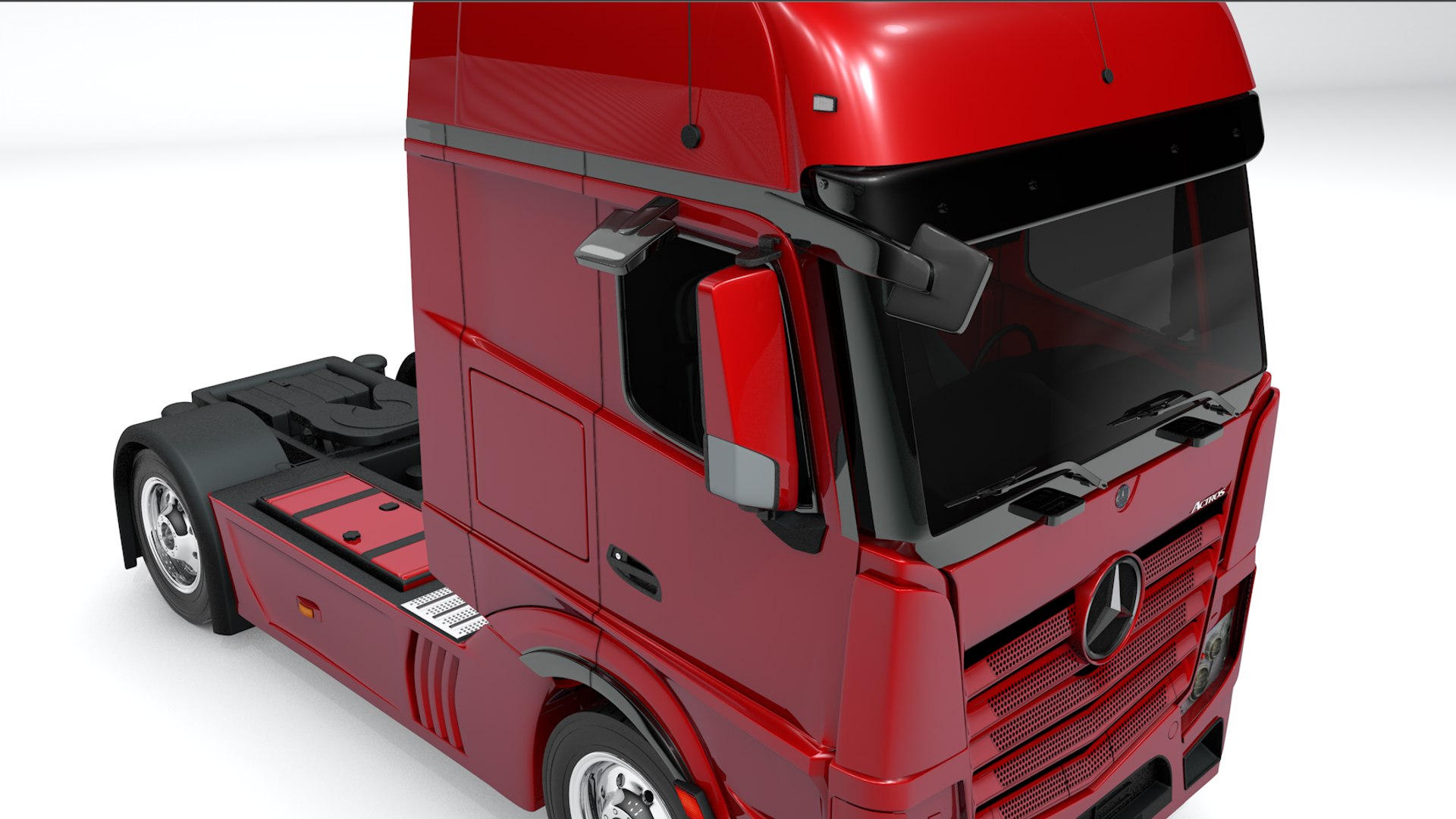 3D mercedes benz actros red model - TurboSquid 1556868