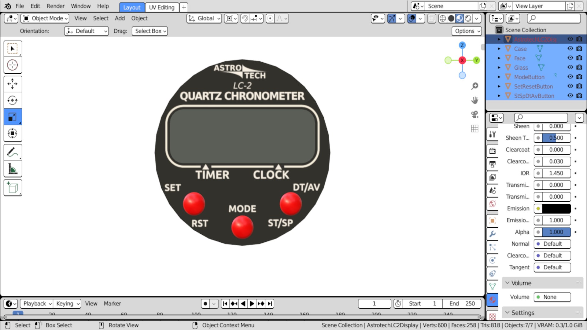 3D Model AstroTech LC2 Digital Clock - TurboSquid 2154957