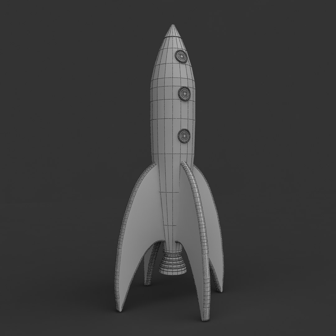 3D Retro Rocket - TurboSquid 1378622