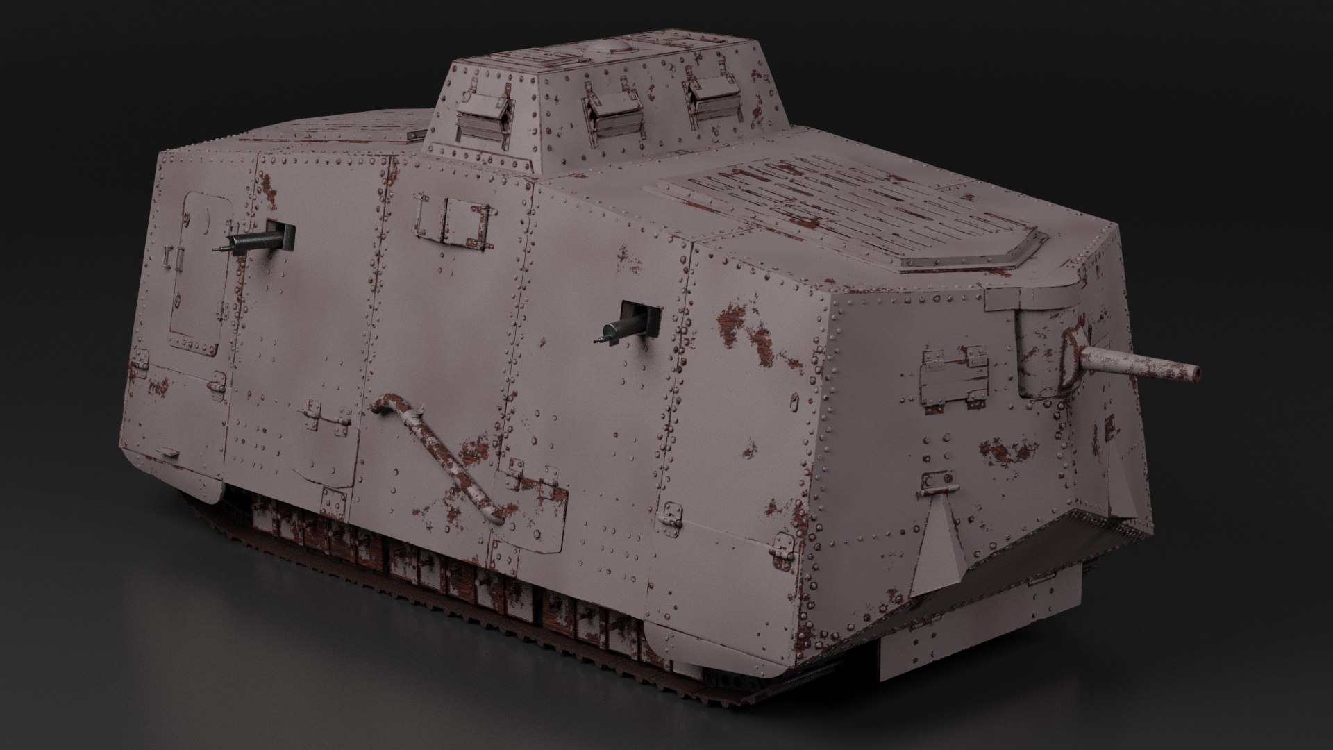 A7V Sturmpanzerwagen Tank 3D Model - TurboSquid 2043301