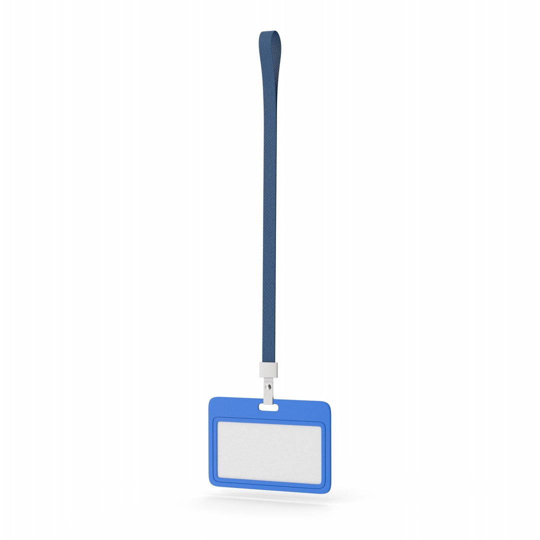 Blue Hanging ID Badge model - TurboSquid 2031482