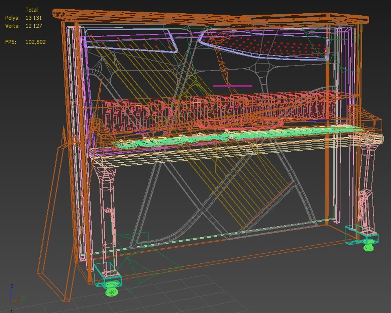 3d piano broken damage model