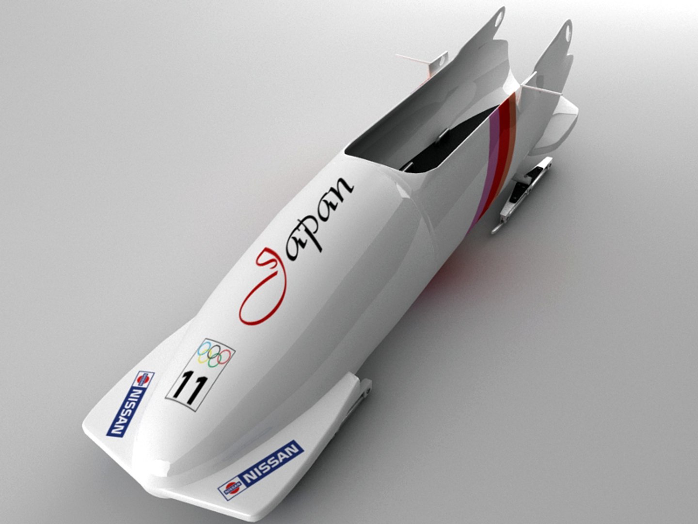 3d Bobsleigh Sled 4 Places Model