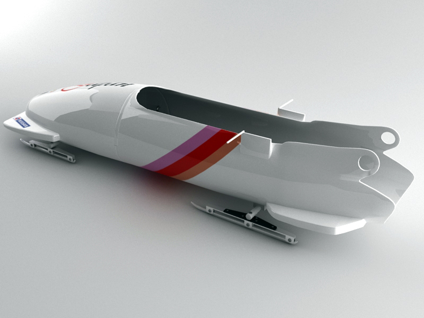 3d bobsleigh sled 4 places model