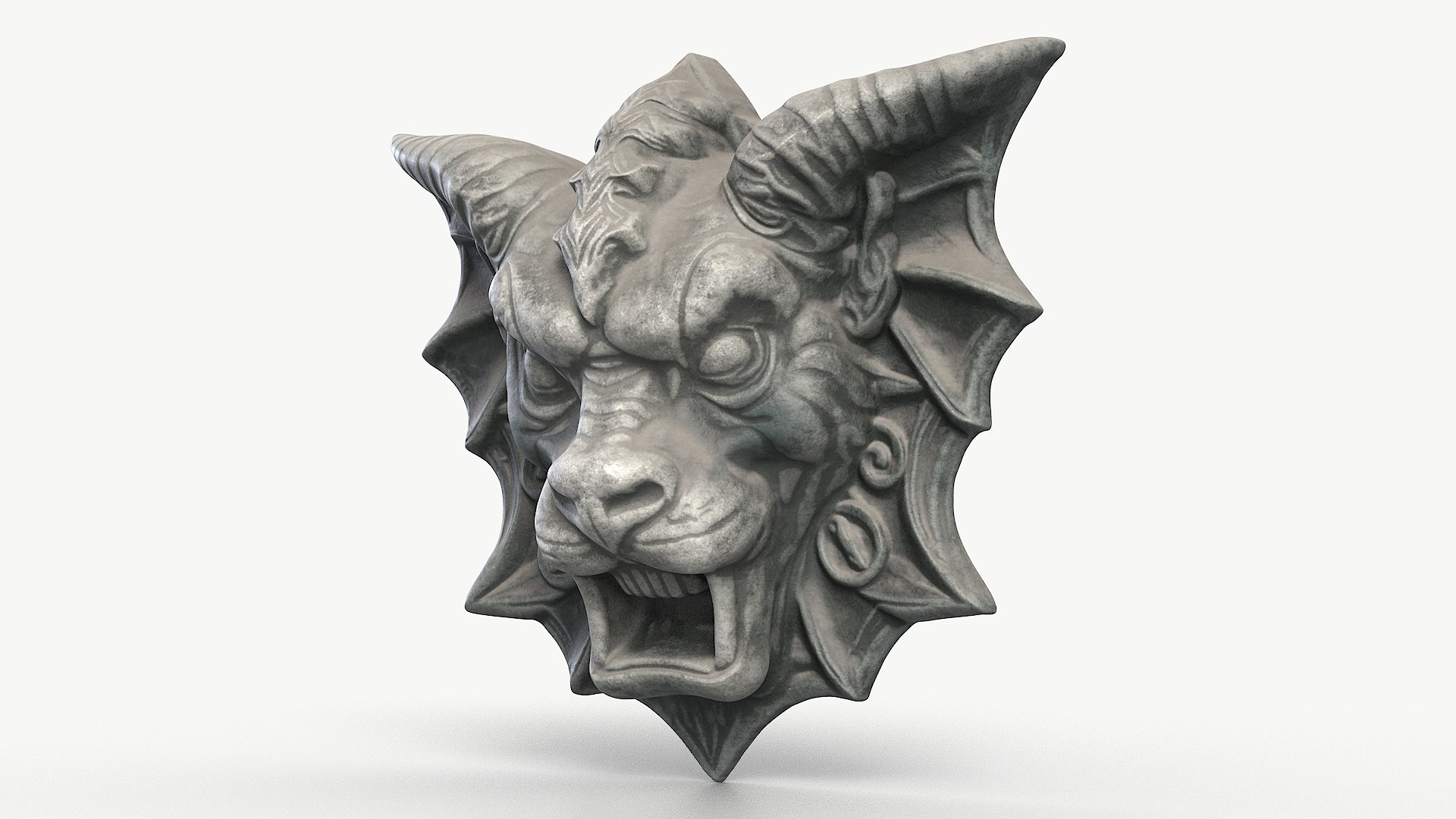 3D Gargoyle Head Textured 9 Model - TurboSquid 2291313