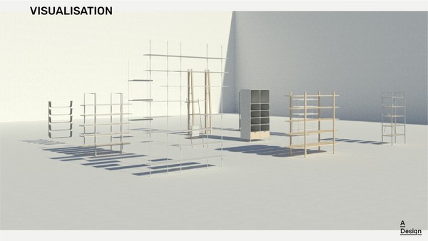 modelo 3d Estanterías - Pack de familias revit - TurboSquid 2151424
