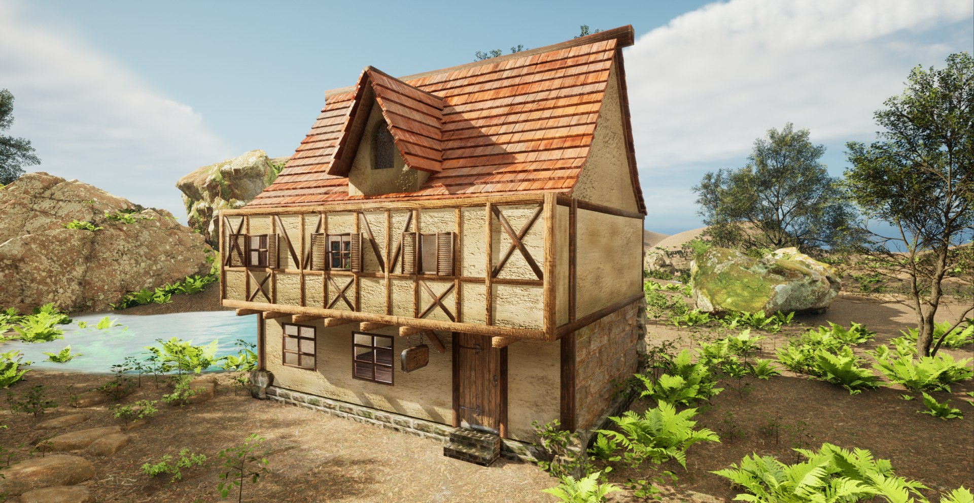 3D MEDIEVAL DOUBLE STOREY COTTAGE HOUSE Model - TurboSquid 2005331