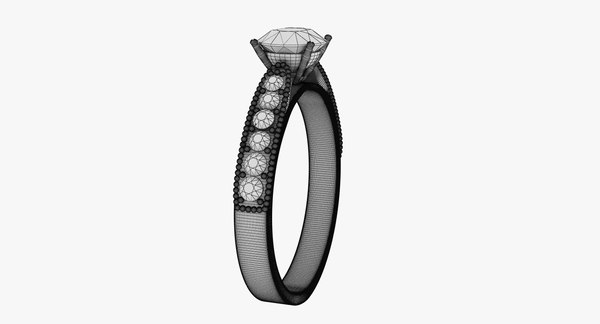 3d diamond ring model