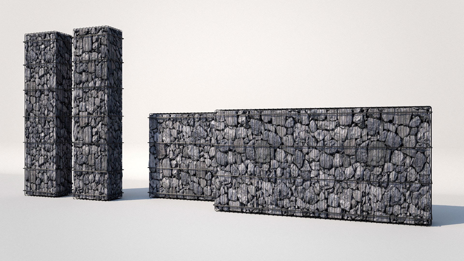 3D Gabion Set 01 Model - TurboSquid 1379832