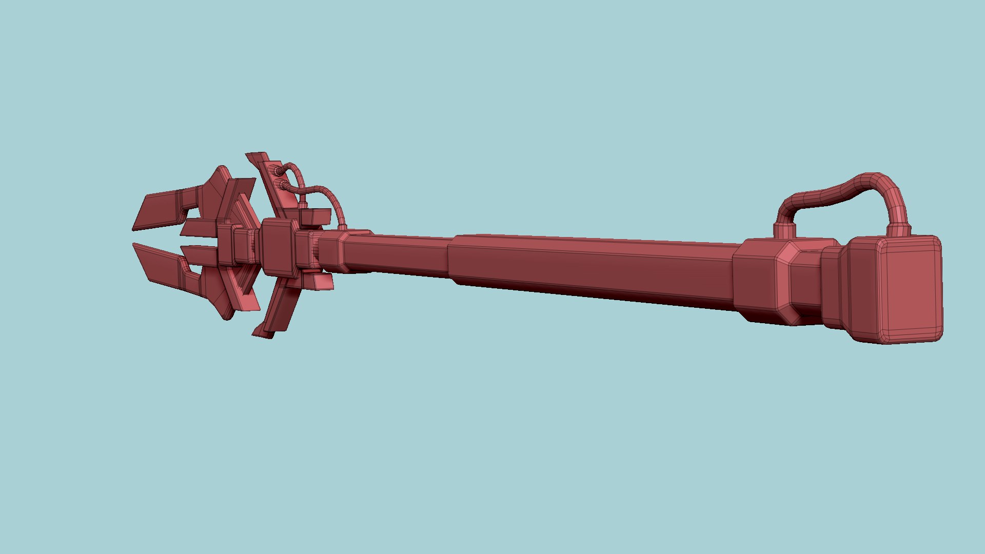 SciFi War Spear A04 Black Red - Sci Fi Weapon Design 3D Model ...