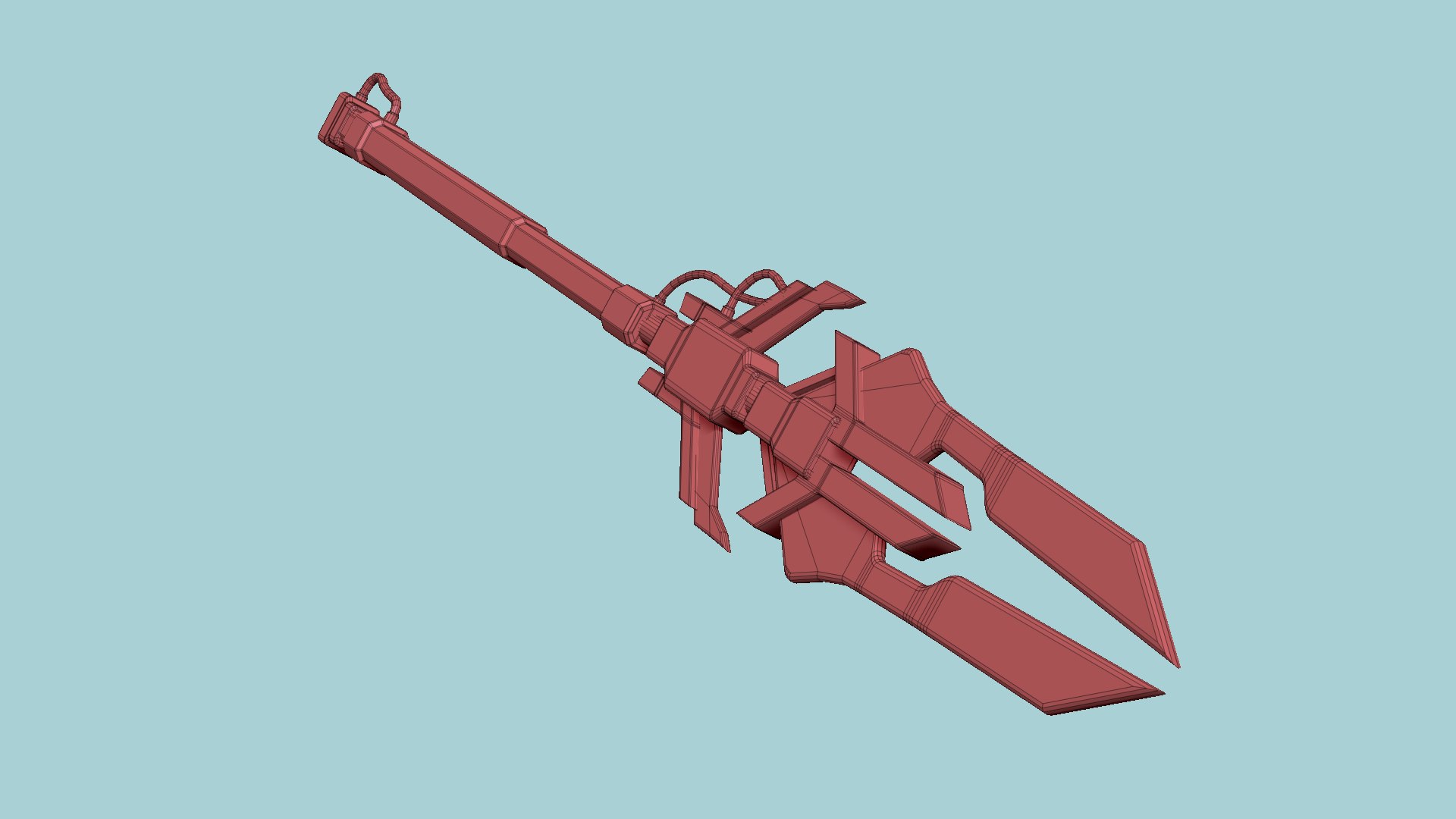 SciFi War Spear A04 Black Red - Sci Fi Weapon Design 3D Model ...