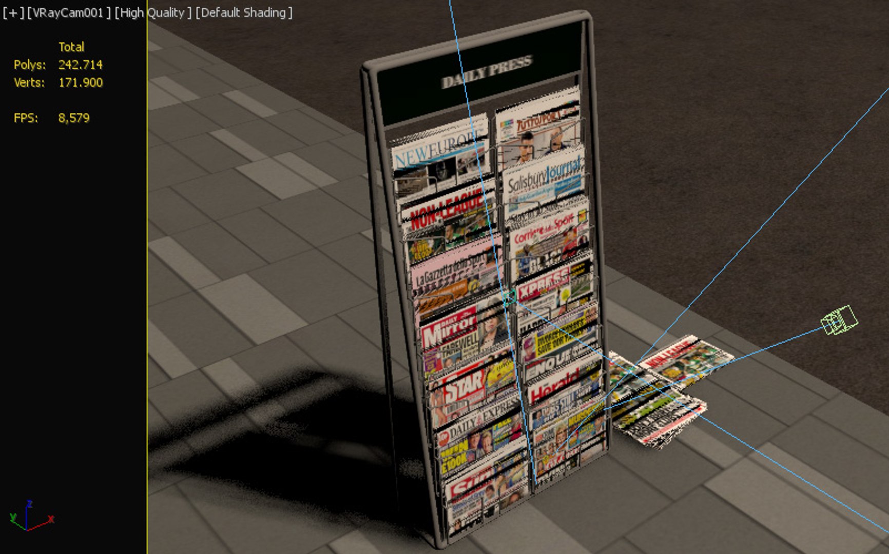 3D Newspaper Stand Model - TurboSquid 1674242
