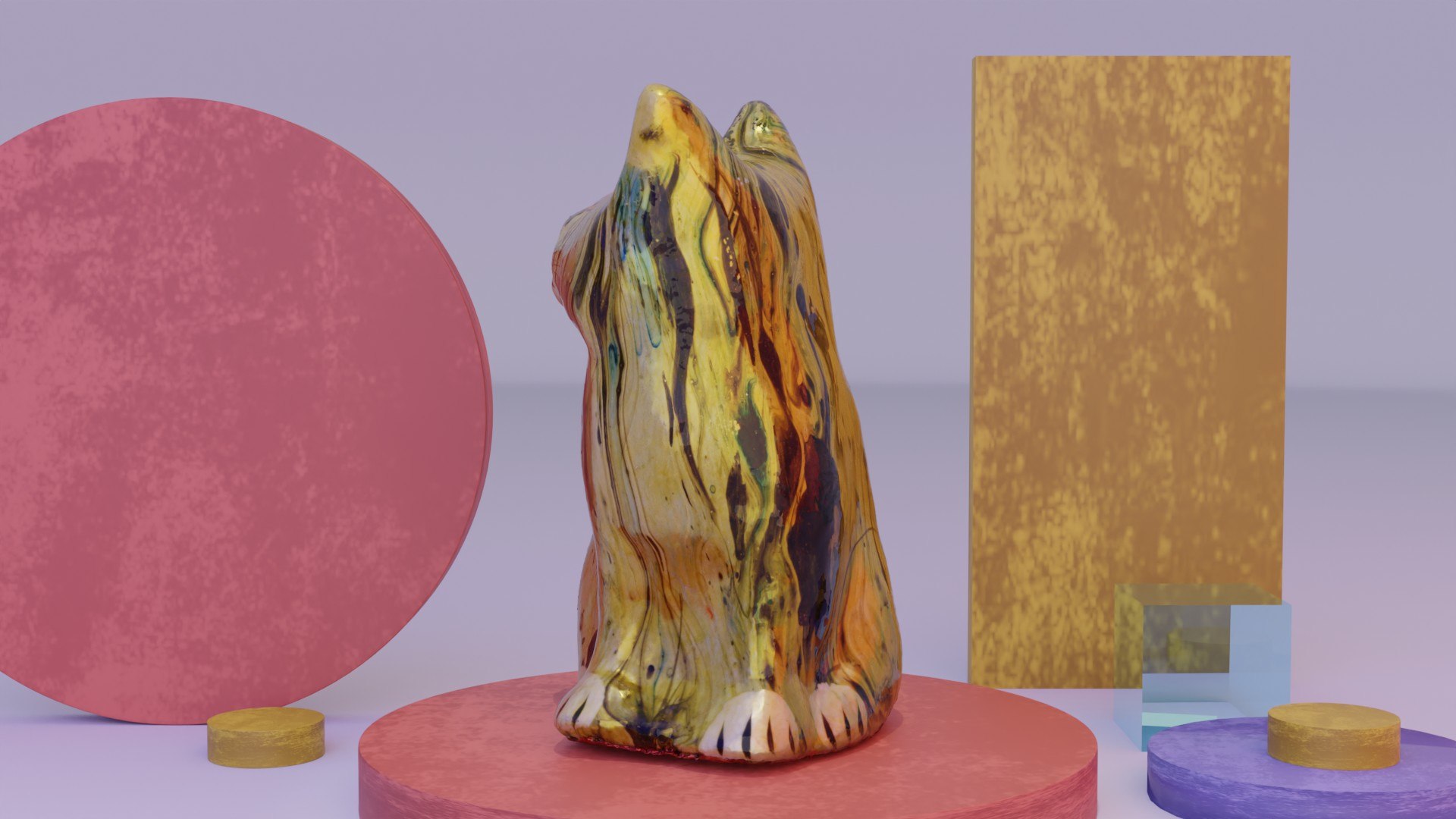 3D The cat ceramic figure high-poly 3D model model - TurboSquid 1872591