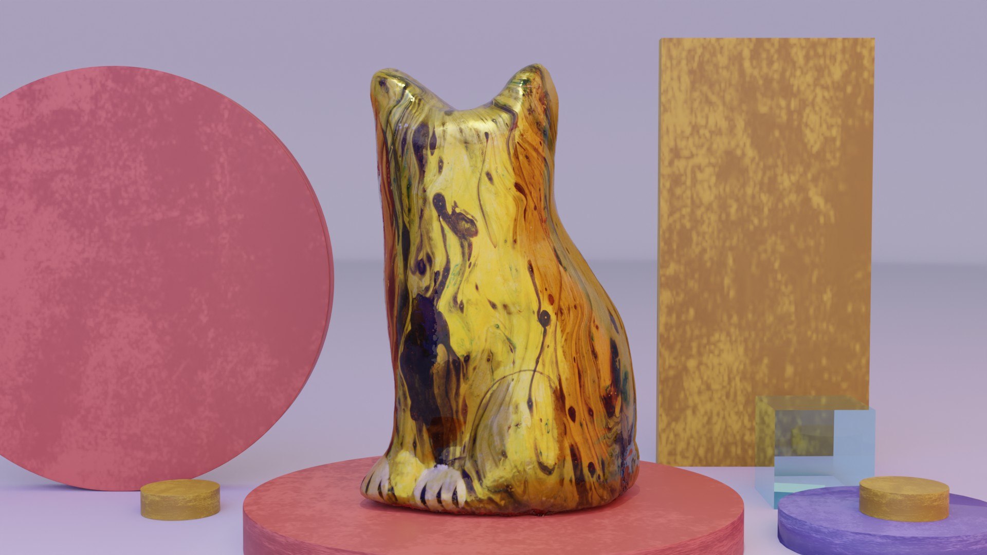 3D The cat ceramic figure high-poly 3D model model - TurboSquid 1872591