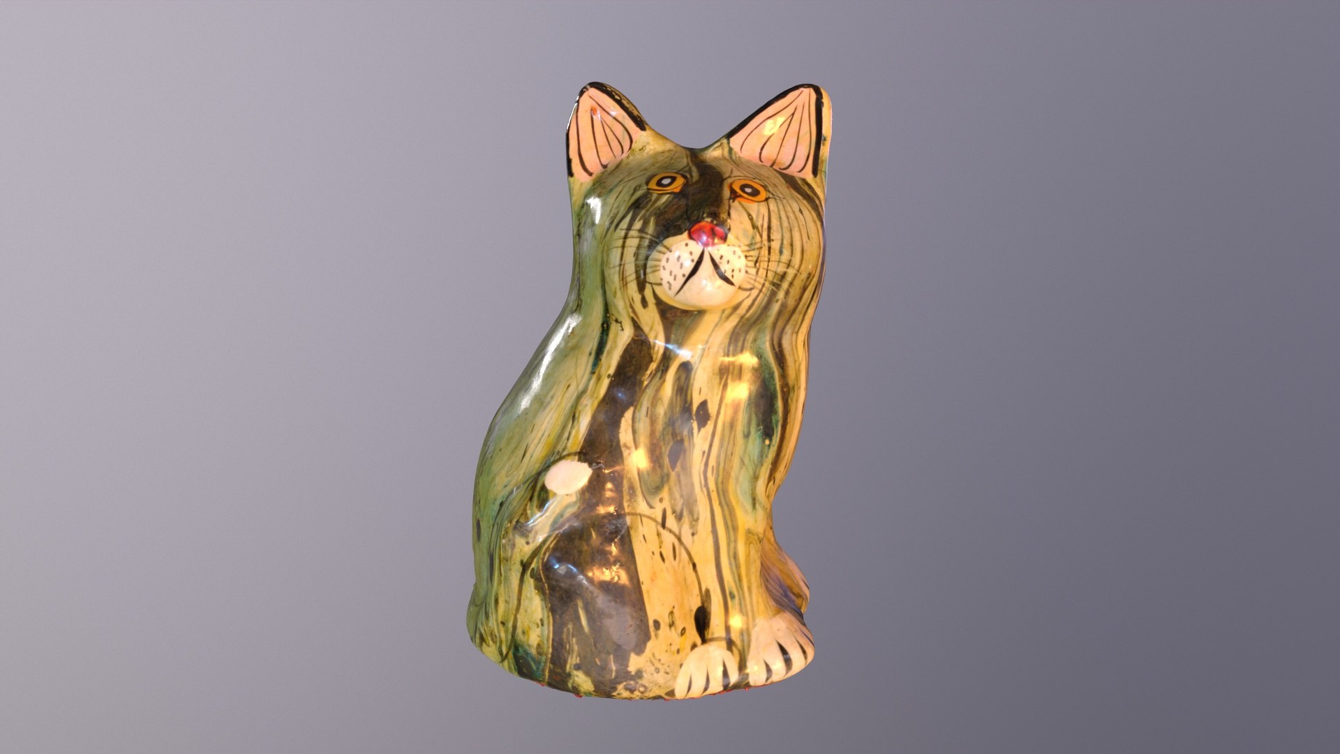 3D The cat ceramic figure high-poly 3D model model - TurboSquid 1872591