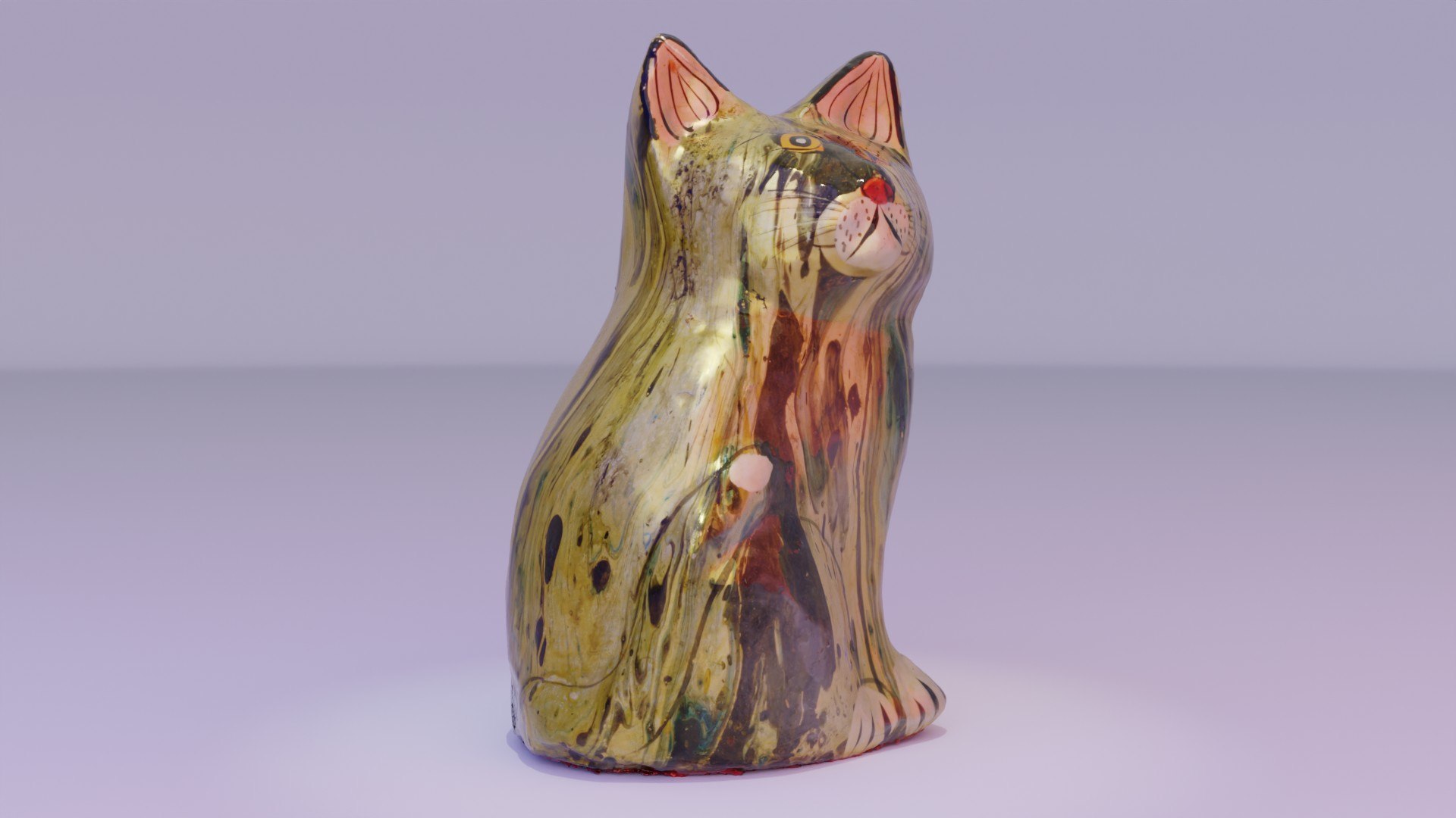 3D The cat ceramic figure high-poly 3D model model - TurboSquid 1872591