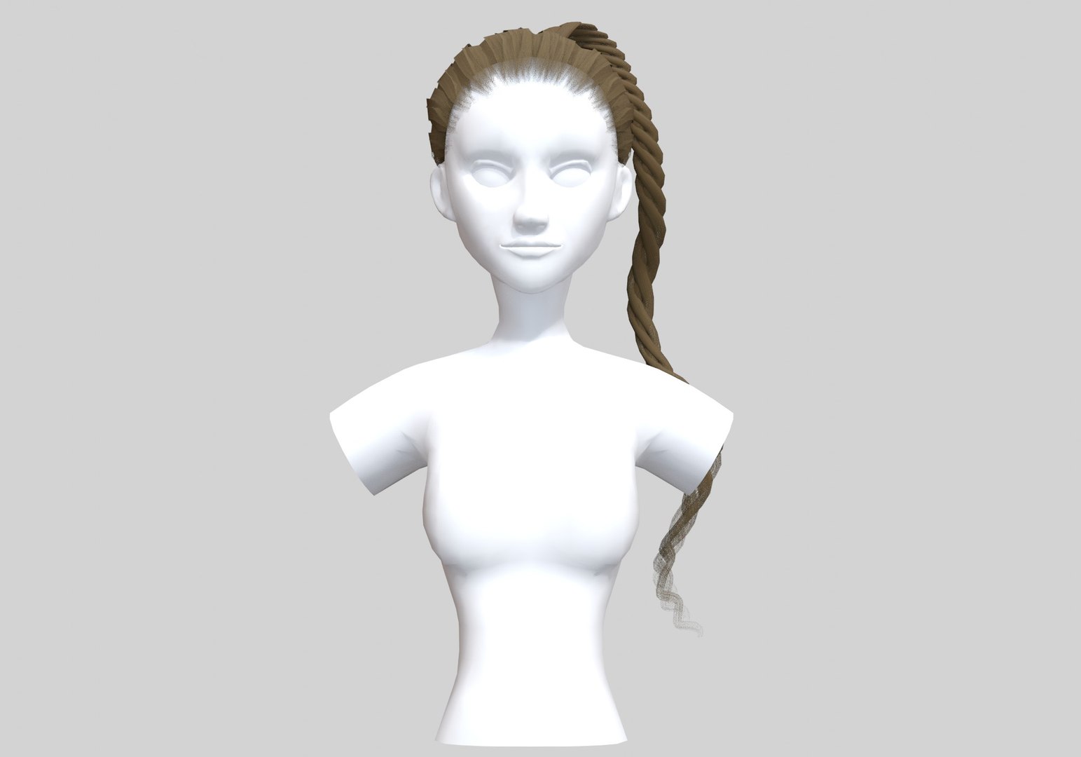 Pigtail Braid Hairstyle 3D Model - TurboSquid 1943632