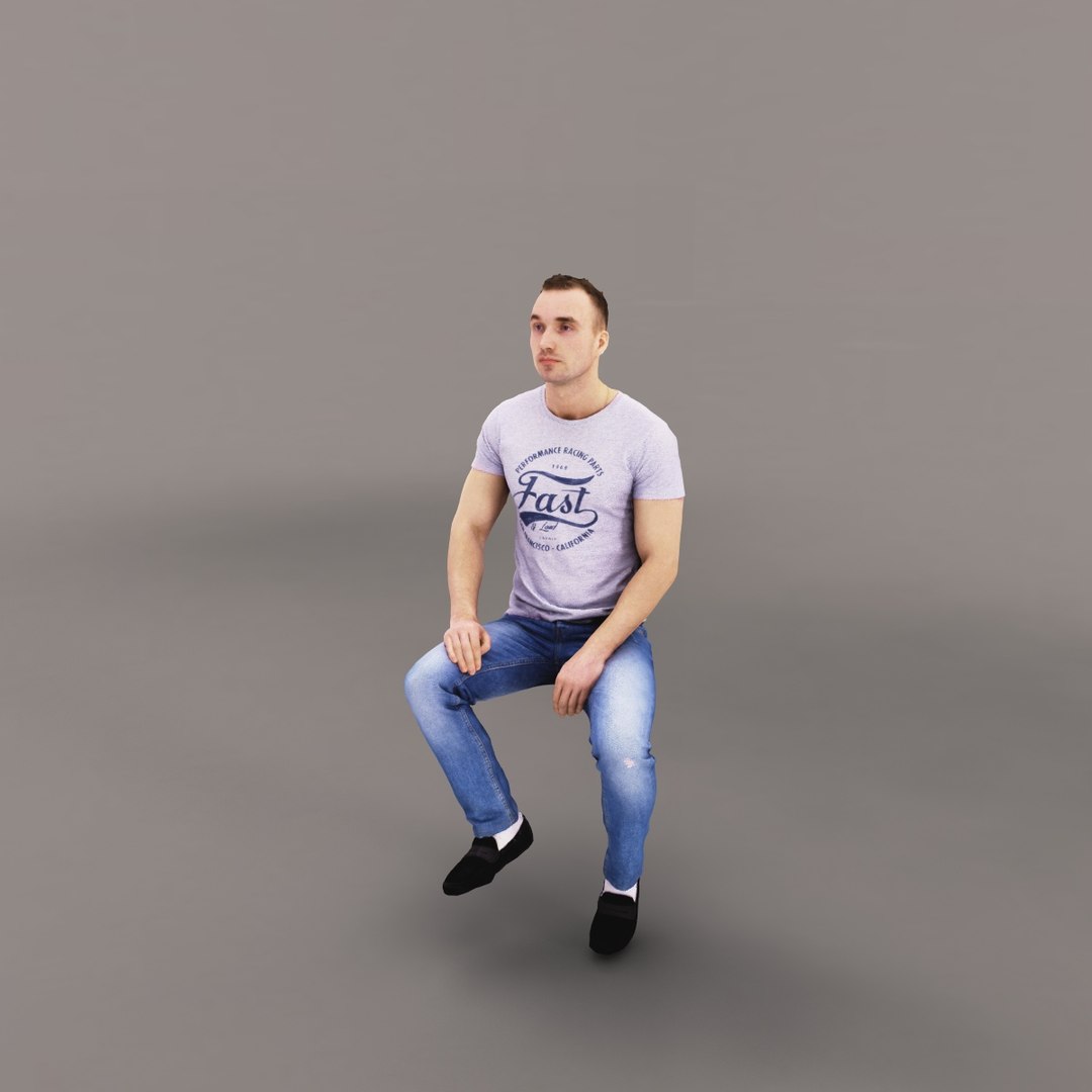 Man Sitting Bus 3d Max