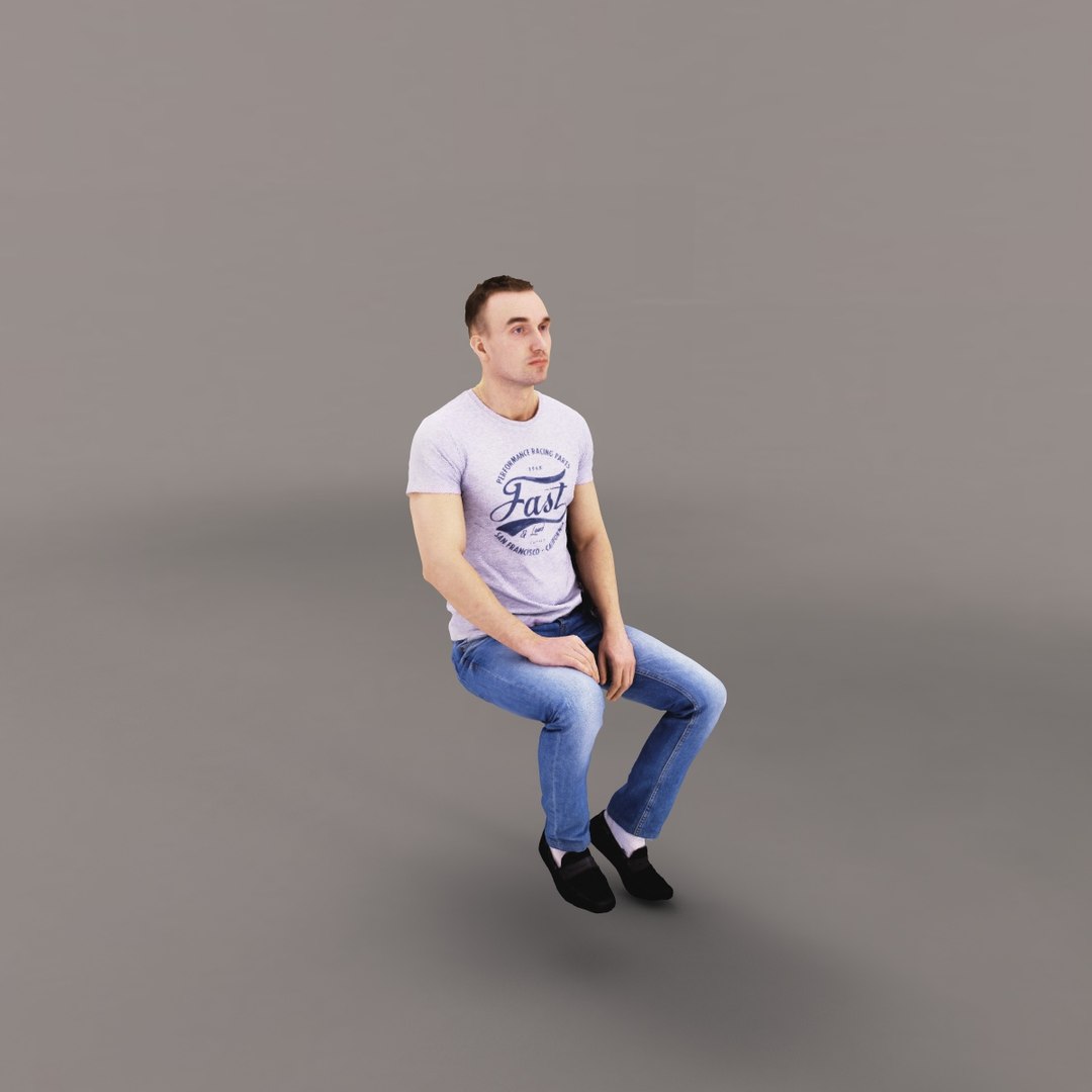 Man Sitting Bus 3d Max