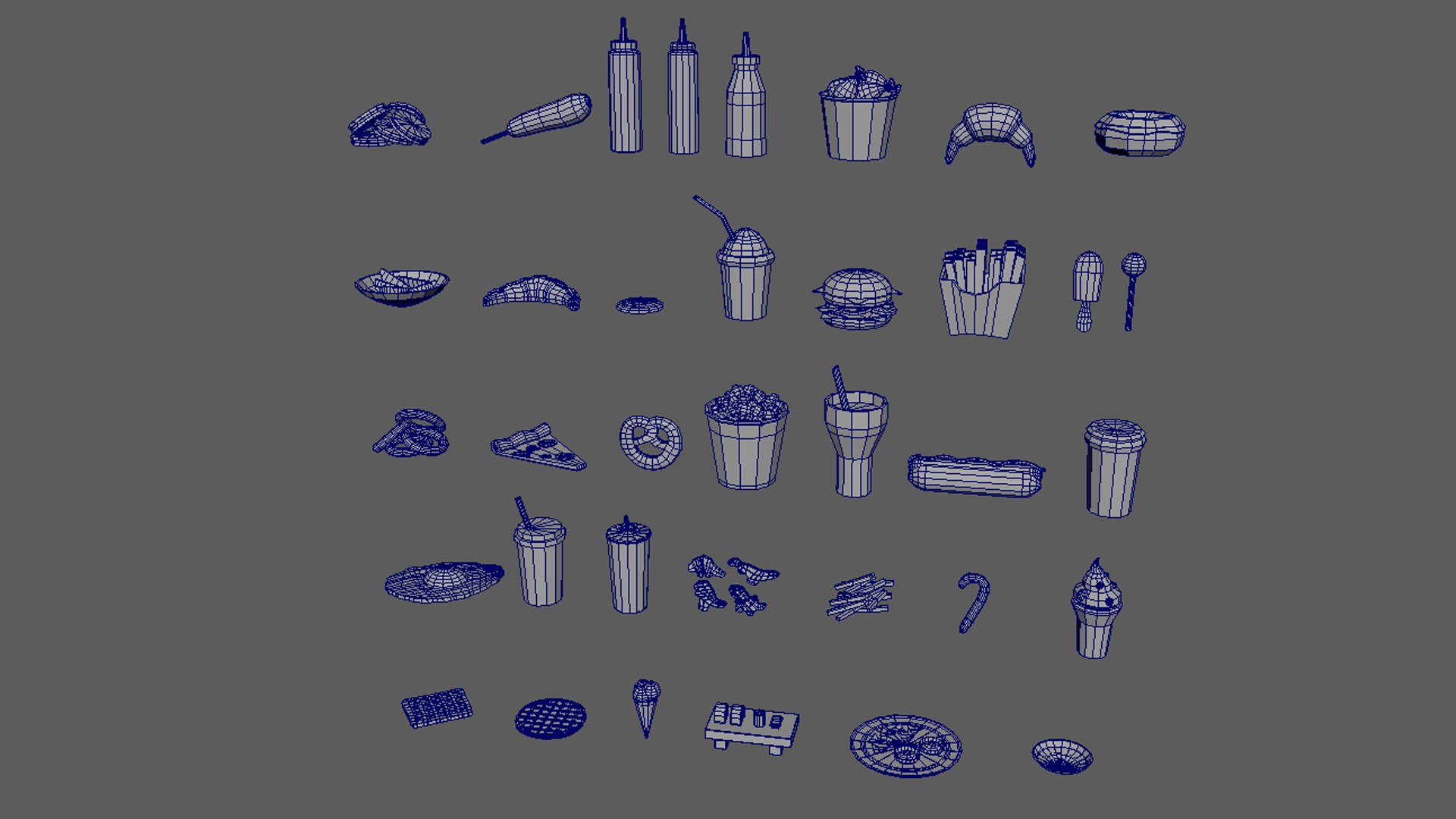 3D Low Poly Fast Food Pack 01 - TurboSquid 2296034