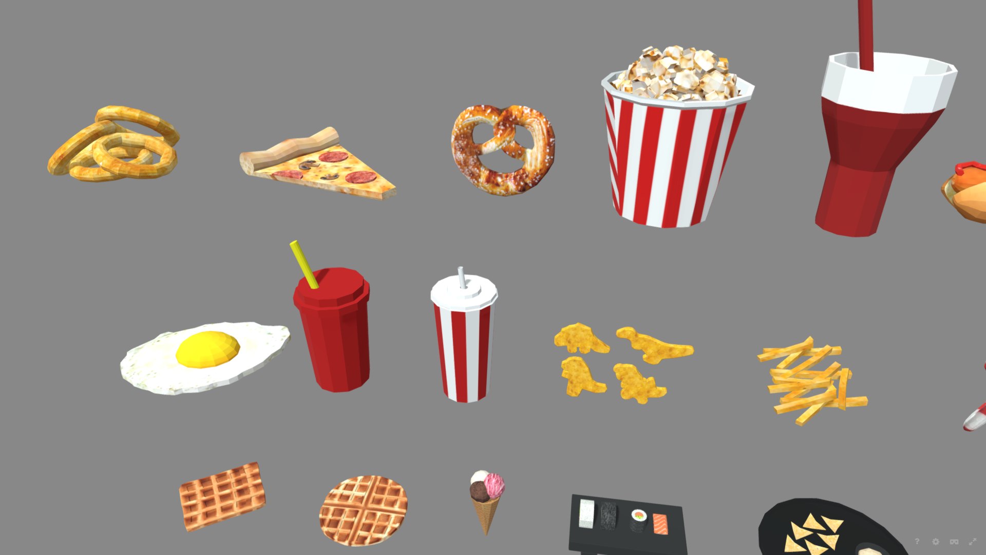 3D Low Poly Fast Food Pack 01 - TurboSquid 2296034