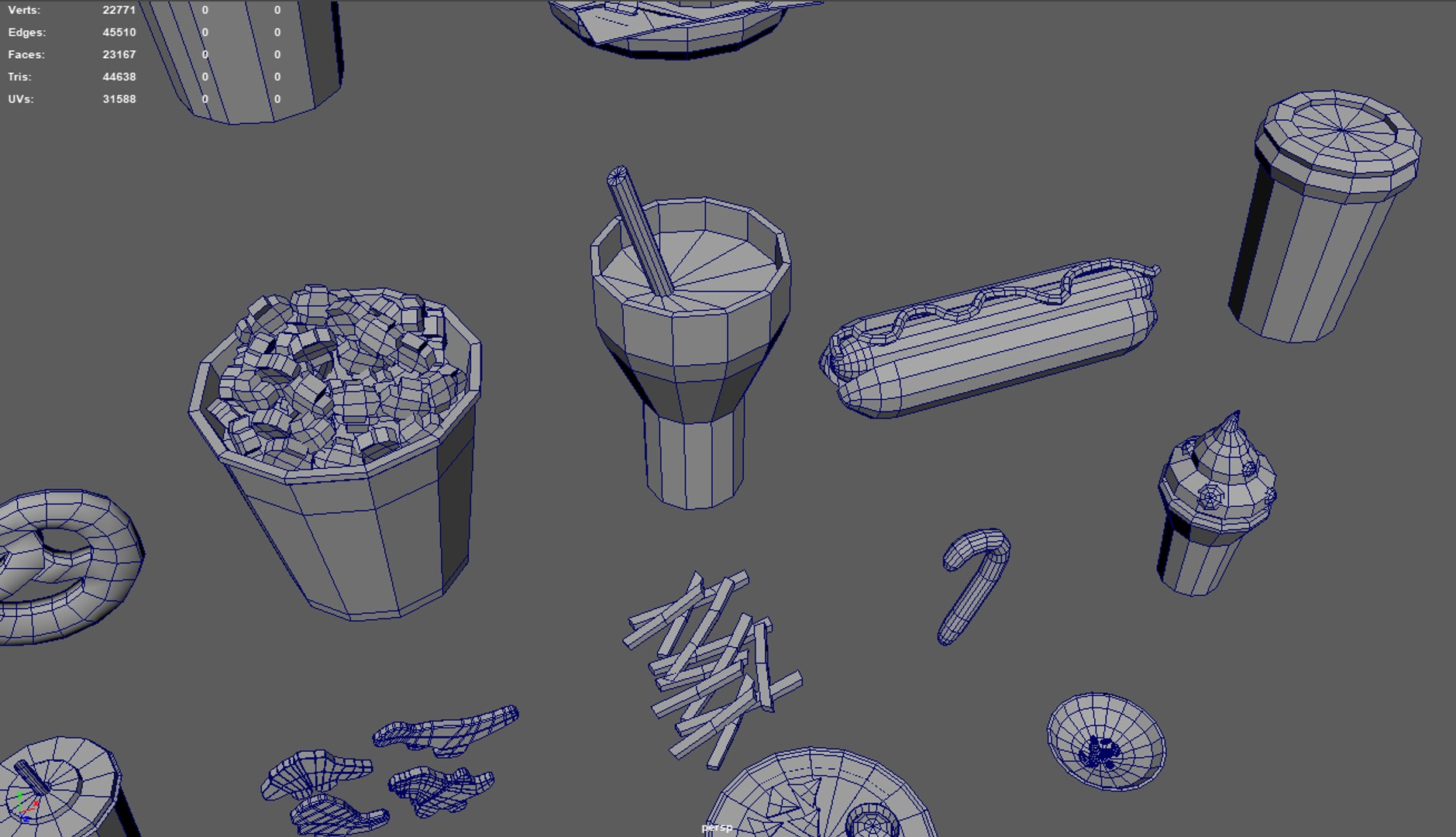 3D Low Poly Fast Food Pack 01 - TurboSquid 2296034