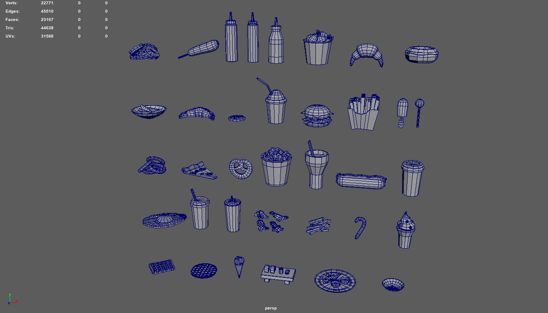3D Low Poly Fast Food Pack 01 - TurboSquid 2296034