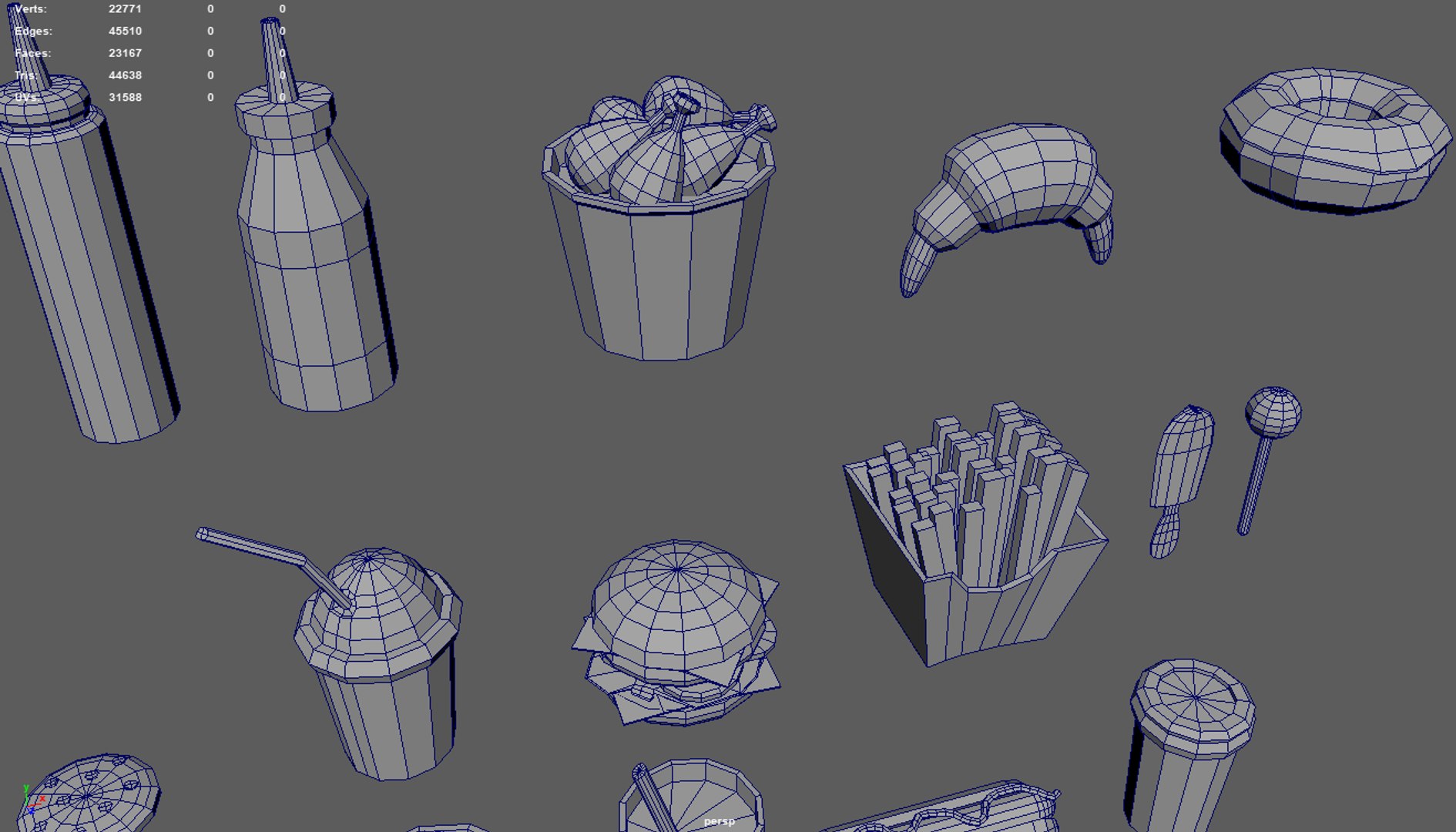 3D Low Poly Fast Food Pack 01 - TurboSquid 2296034