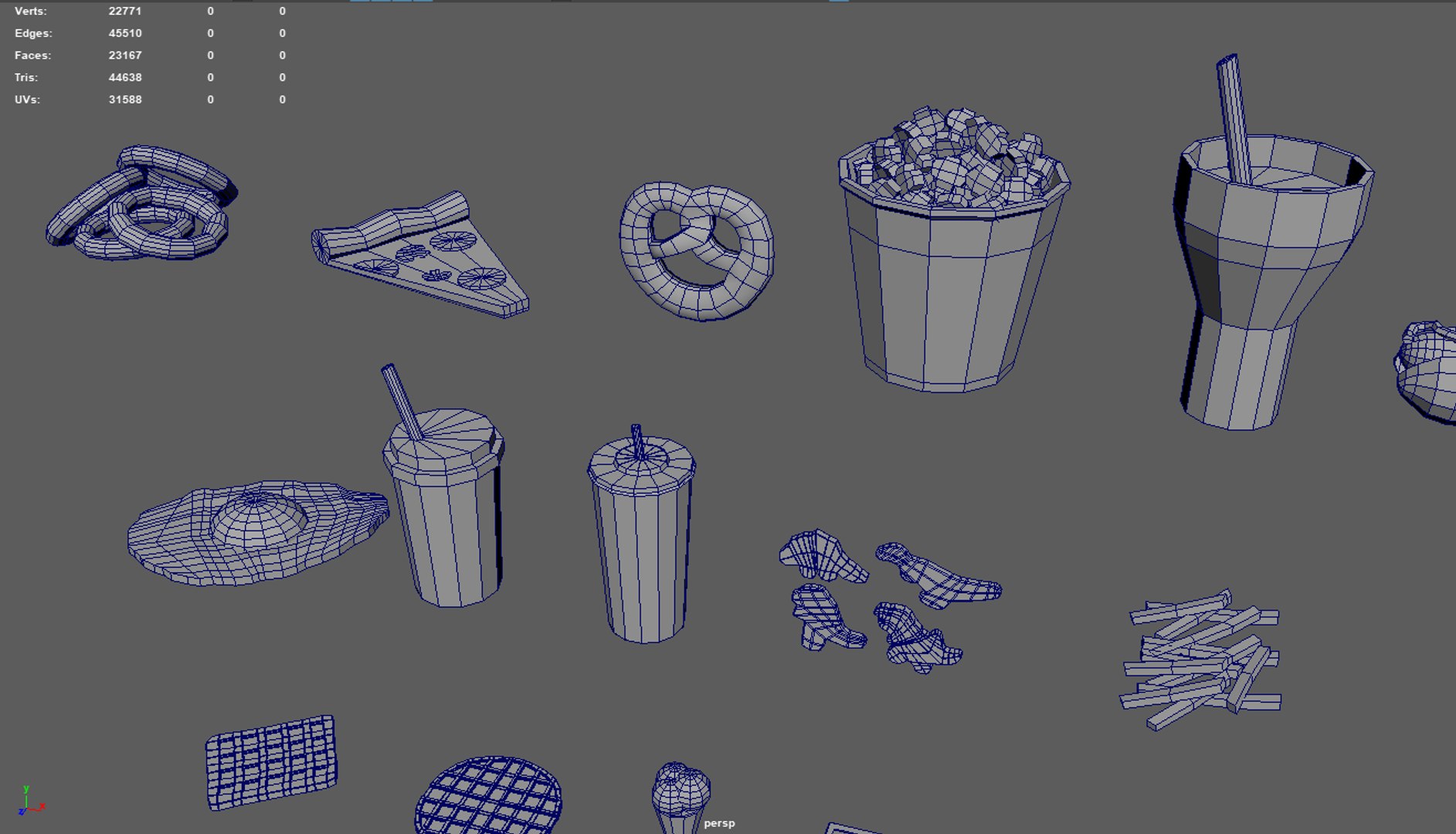 3D Low Poly Fast Food Pack 01 - TurboSquid 2296034