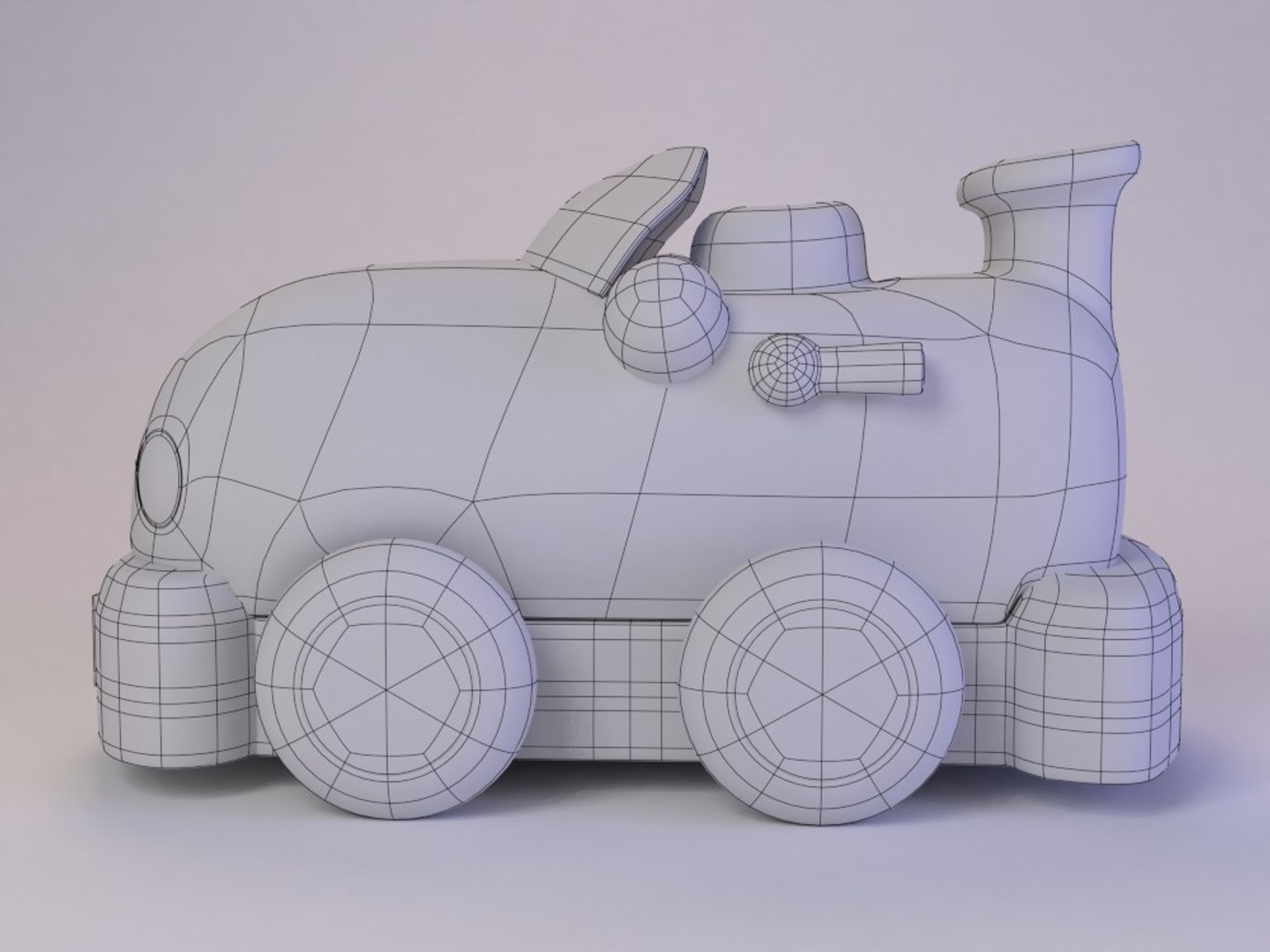 3D Cartoon Cute Car Model - TurboSquid 1542653