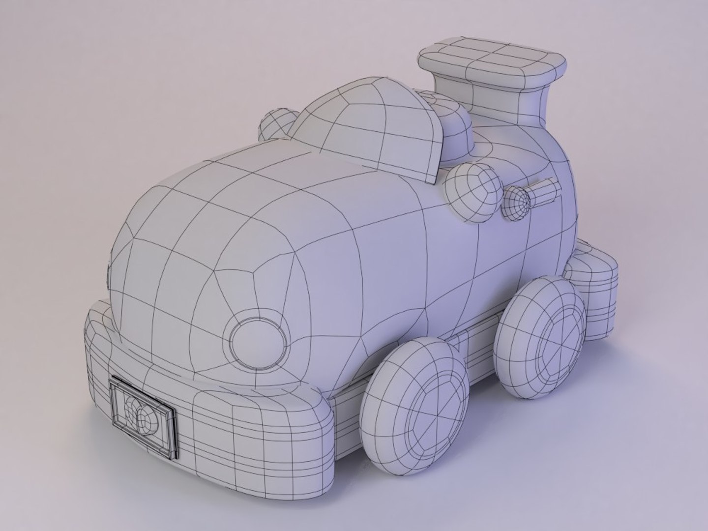 3D Cartoon Cute Car Model - TurboSquid 1542653
