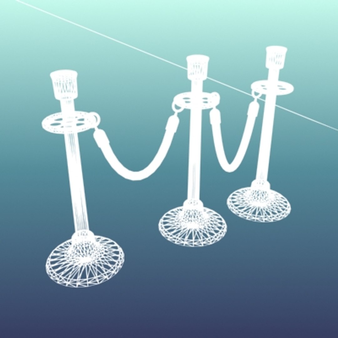 velvet roped stanchions 3d model