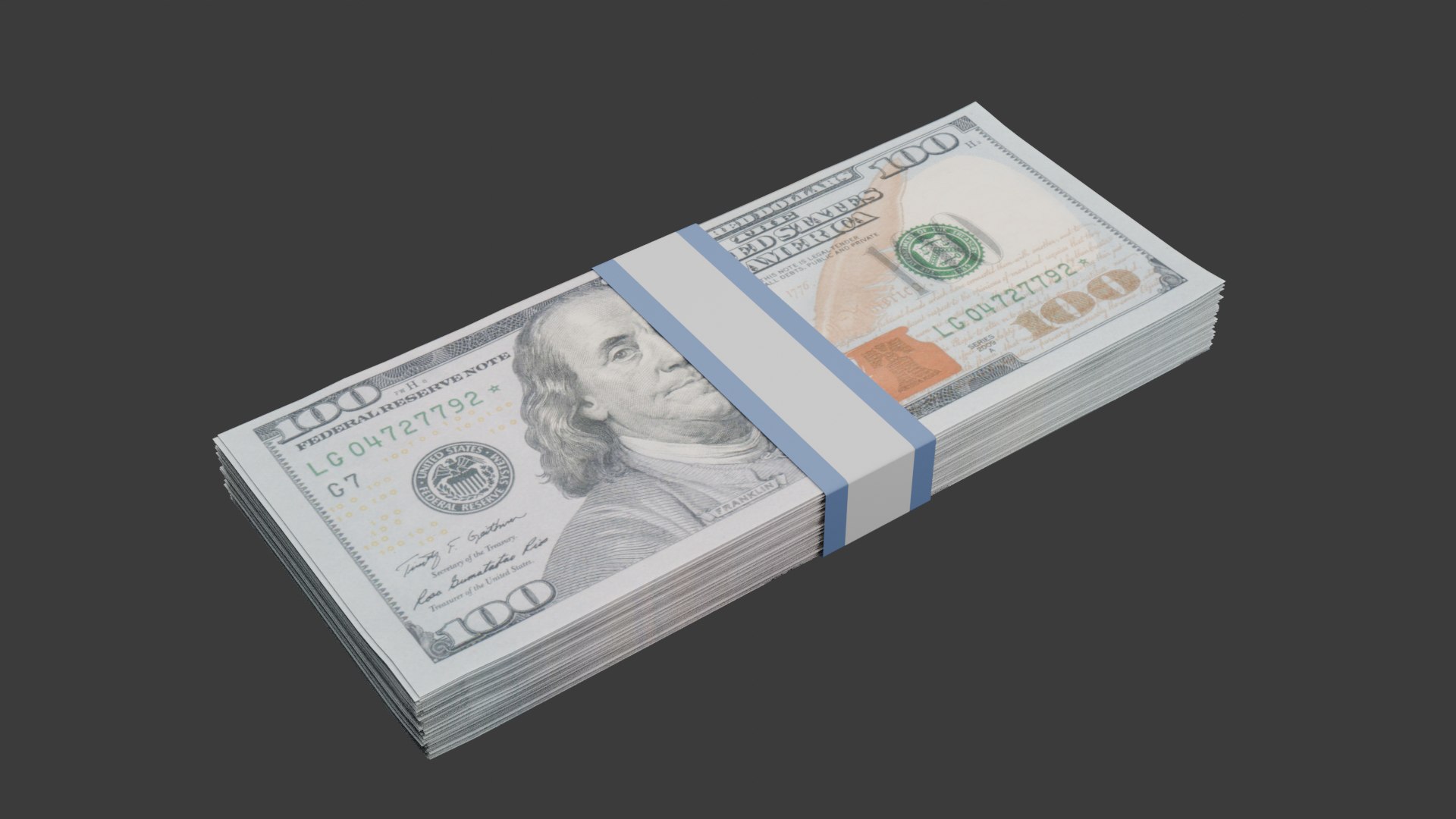 USD Dollars Stack 3D Model - TurboSquid 2168663