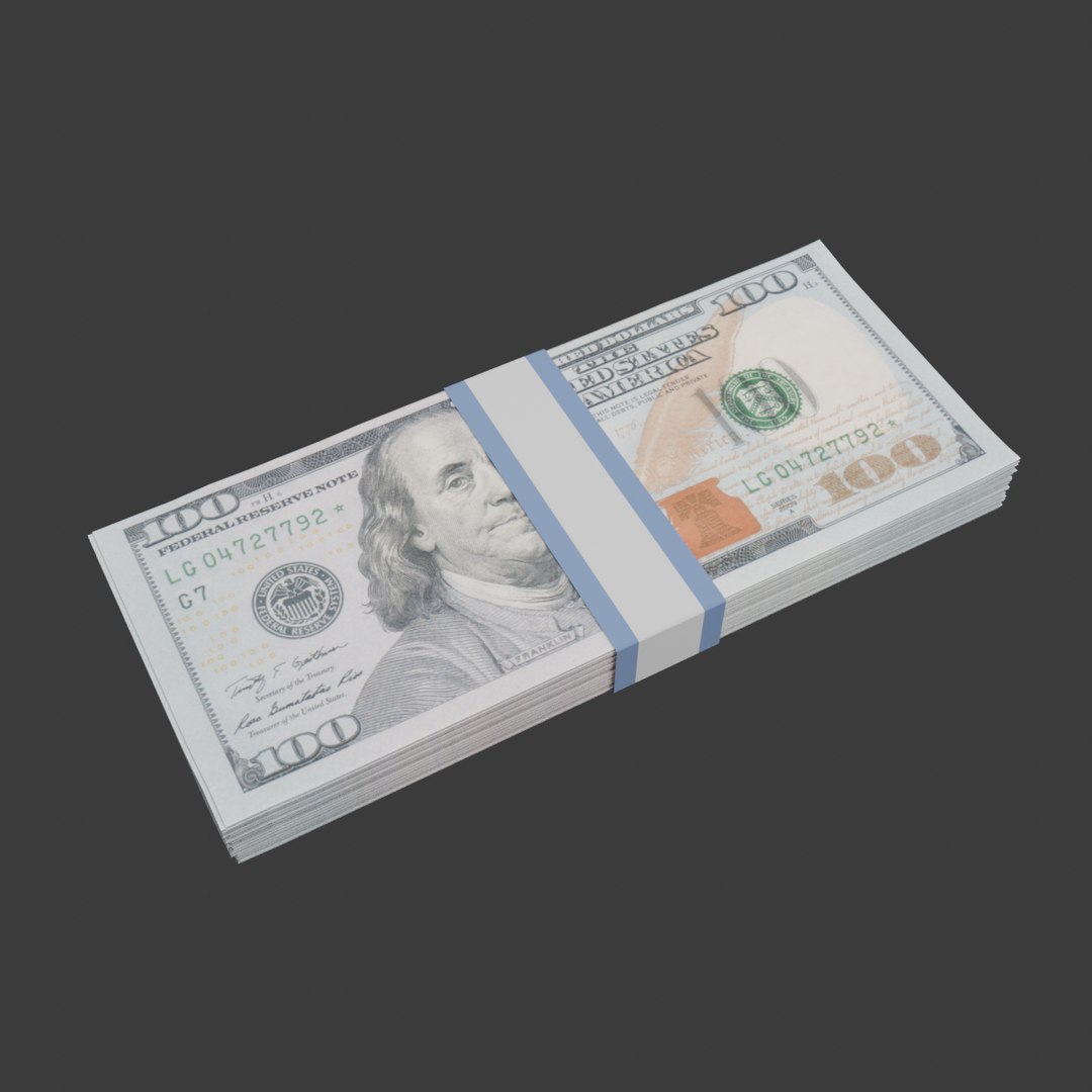 USD Dollars Stack 3D Model - TurboSquid 2168663