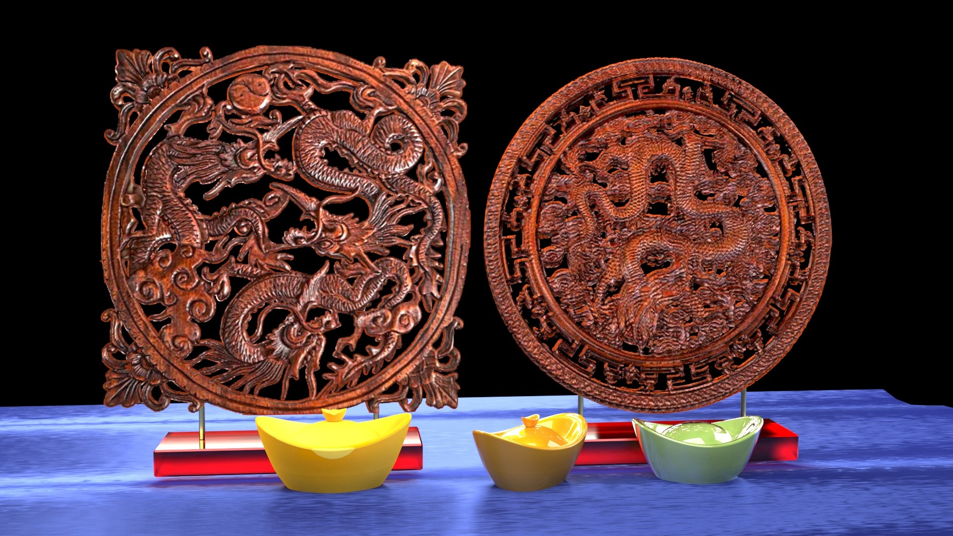 3D Chinese Dragon Carving Pattern - TurboSquid 2220062