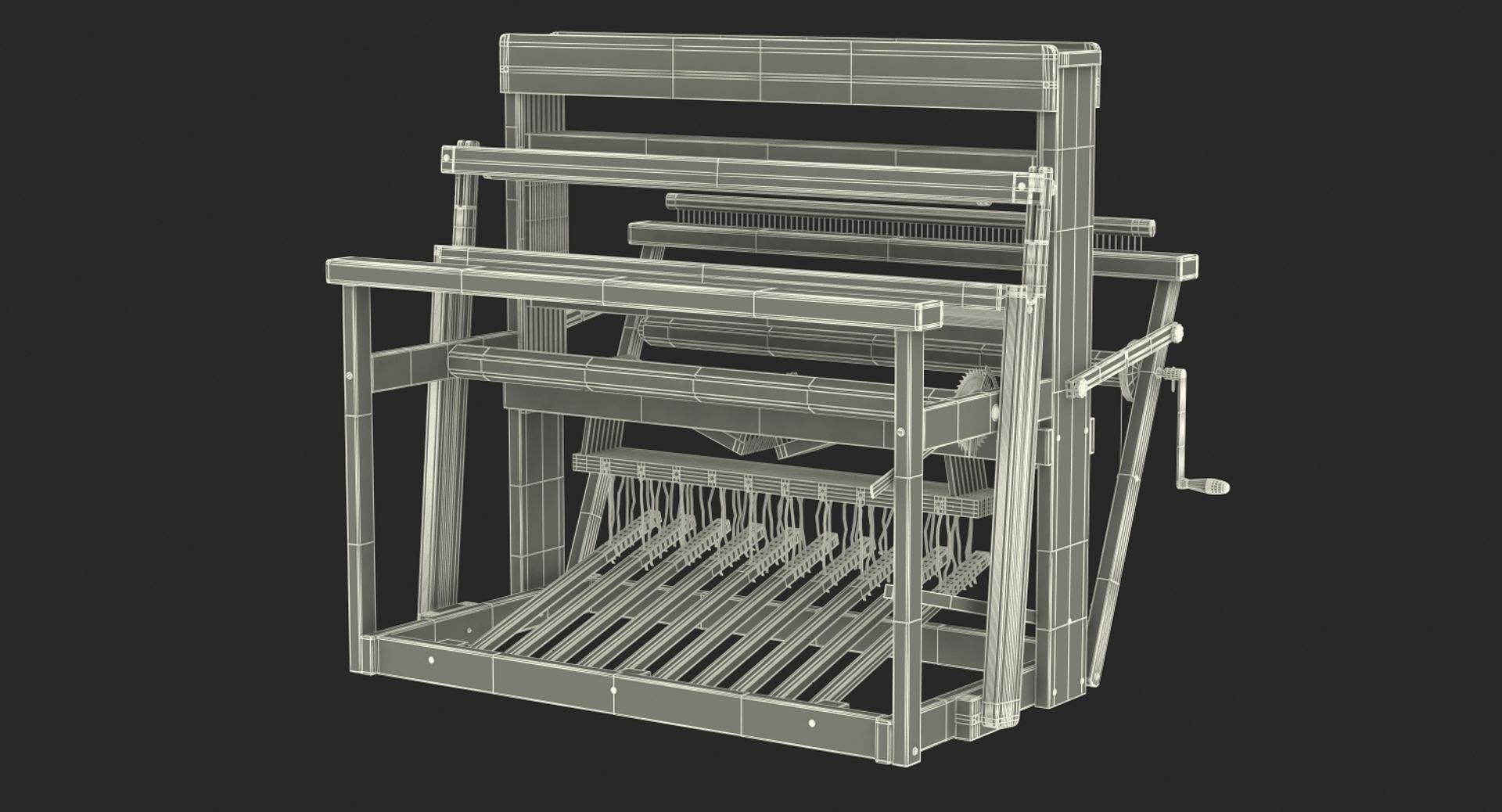 Vintage Wooden Looms Collection 3D model - TurboSquid 2162435