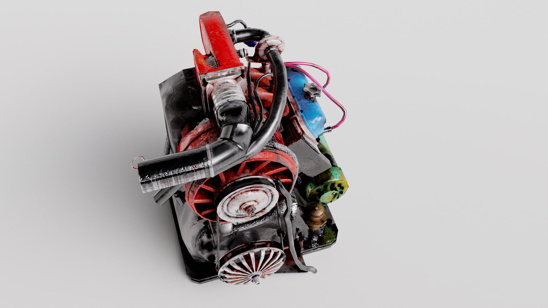 3D Old Rusty Vintage Car Engine Vehicle Part Al5 Model - TurboSquid 1962958