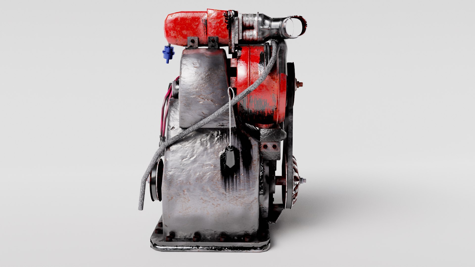 3D Old Rusty Vintage Car Engine Vehicle Part Al5 Model - TurboSquid 1962958