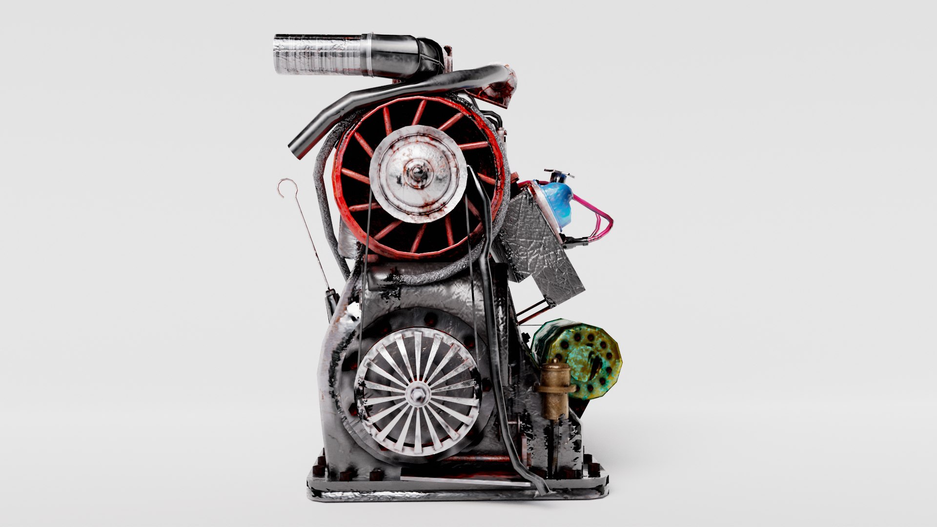 3D Old Rusty Vintage Car Engine Vehicle Part Al5 Model - TurboSquid 1962958