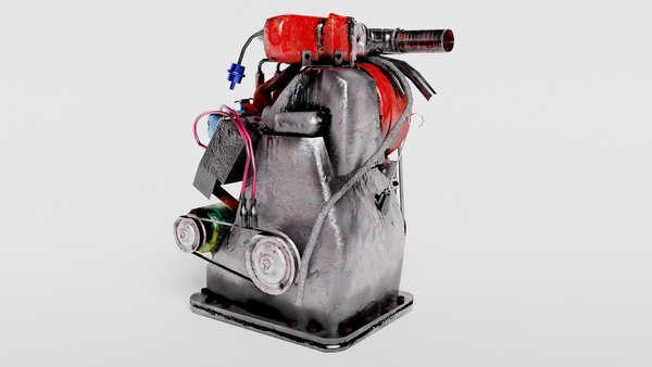 3D Old rusty vintage car engine vehicle part al5 model - TurboSquid 1962958