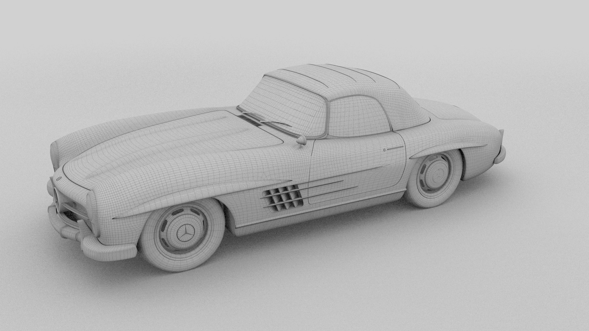 3d Model Mercedes 300sl Roadster