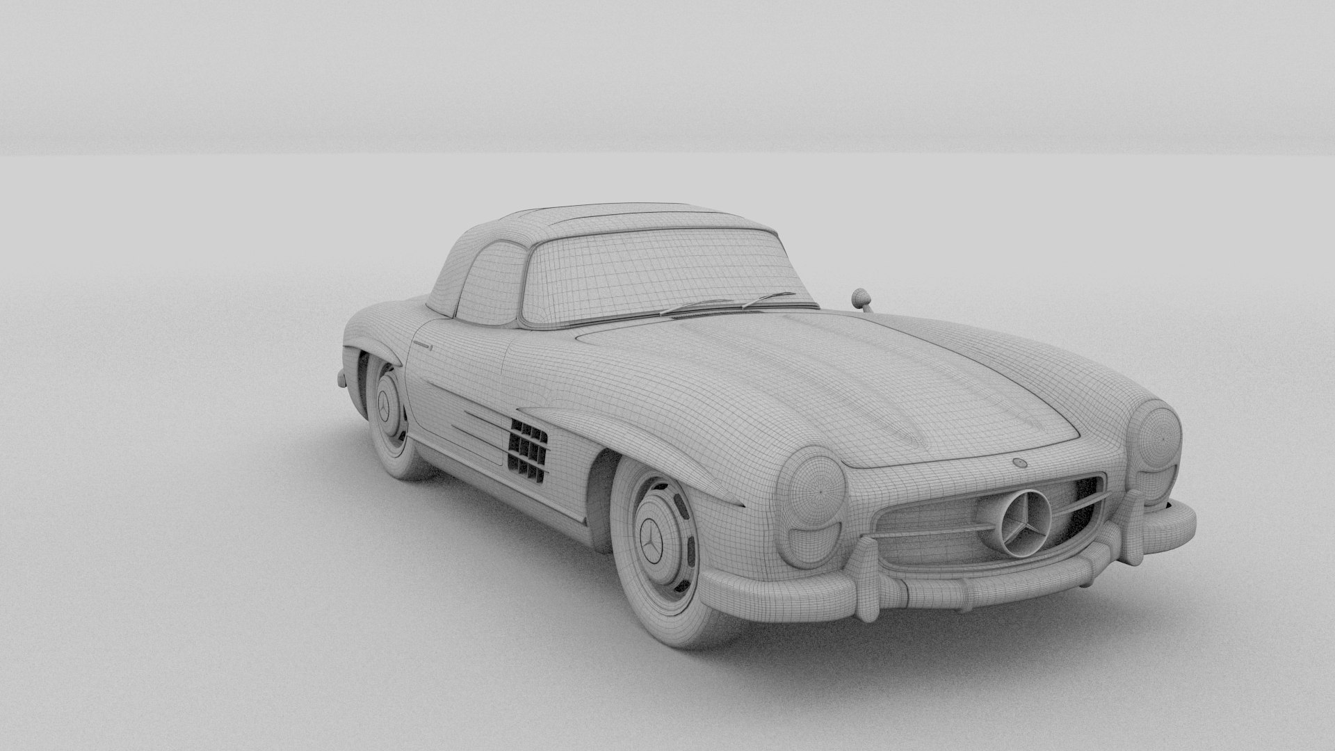 3d Model Mercedes 300sl Roadster