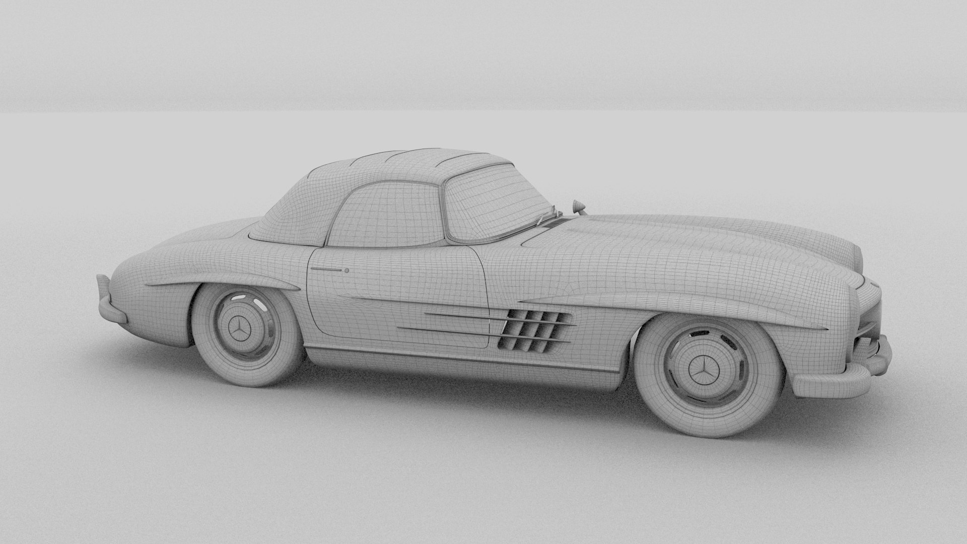 3d Model Mercedes 300sl Roadster