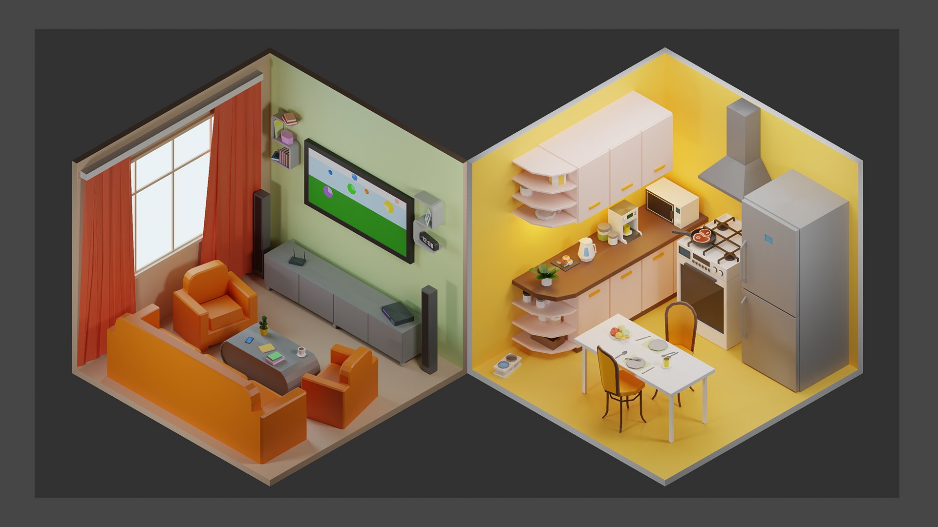 Simple Interior Collection 1 Low Poly 3D Model - TurboSquid 1739790