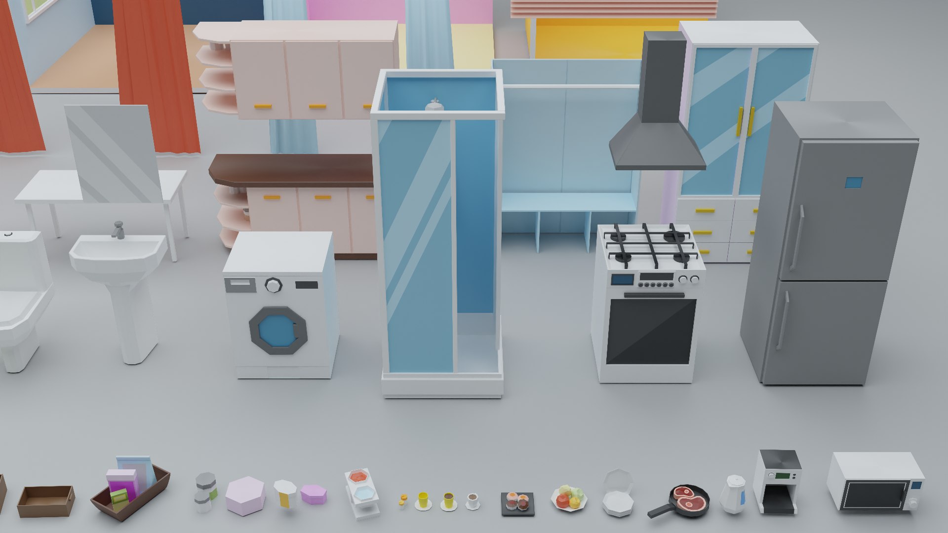 Simple Interior Collection 1 Low Poly 3D Model - TurboSquid 1739790