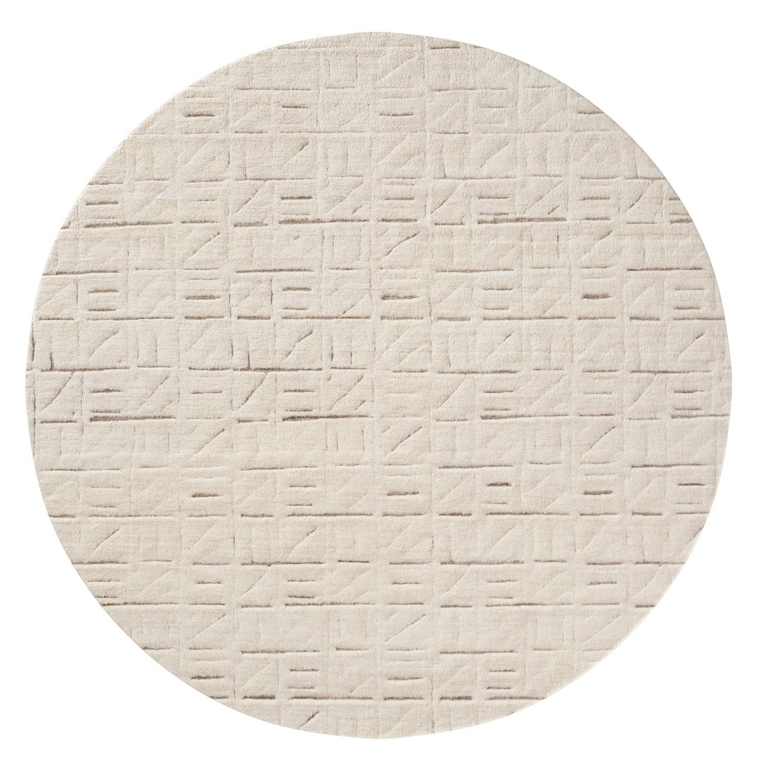 3D Kinari Wool Rug Ivory Natural Round - TurboSquid 2367923