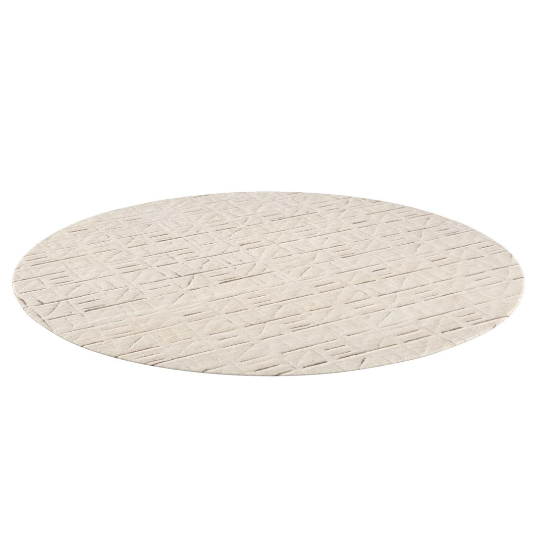 3D Kinari Wool Rug Ivory Natural Round - TurboSquid 2367923